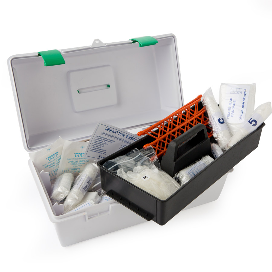 Regulation 3 First Aid Plastic Box (with content) from FTS Safety