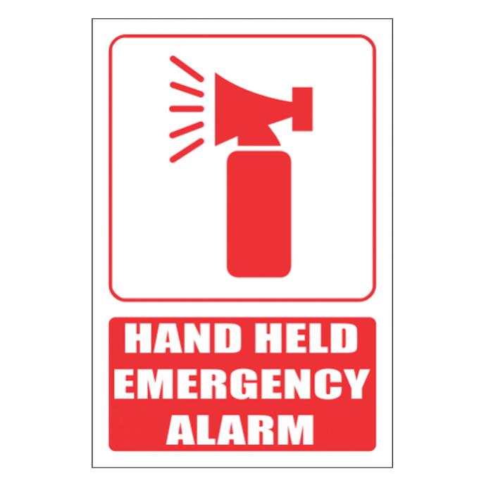 Sign Hand Held Emergency Alarm 190X190 | FTS Safety