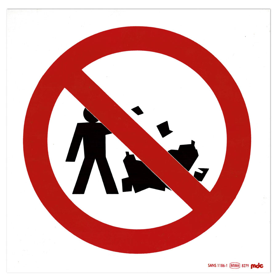 Sign Littering Prohibited 290X290 from FTS Safety