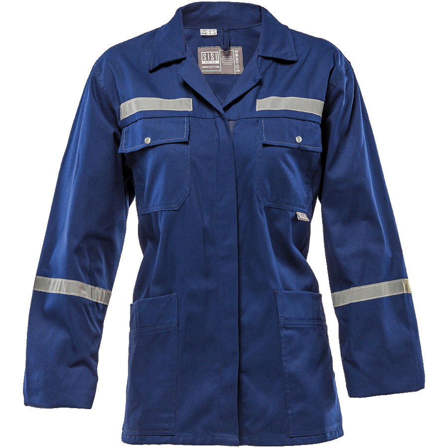 Sisi J54 Navy Blue 100% Ladies Reflective Work Jacket from FTS Safety