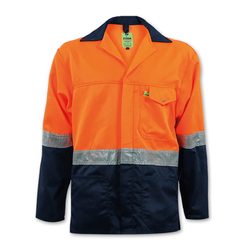 Titan Premium Orange/Navy 2tone Reflective Jacket from FTS Safety