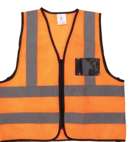 ECONO ORANGE REFLECTIVE VEST WITH ZIP&ID POUCH | FTS Safety