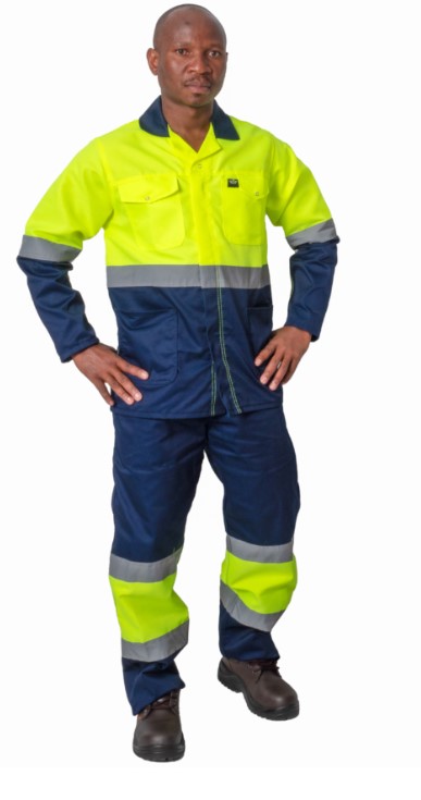 Vulcan Premium 65/35 Two tone trouser (Yellow/Navy) | FTS Safety