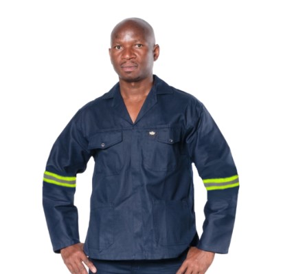 Vulcan Premium 65/35 Navy Jacket - 240gsm-with Reflective Tape | FTS Safety